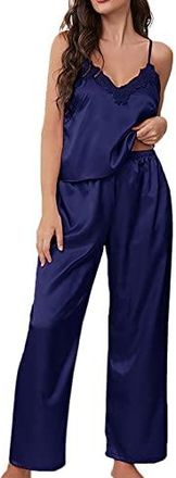 Generic Pijamas Femmes Coton Sexy Pijamas Femmes Ete Sexy 202 Dentelle Pyjama pour Dentelle Chemise De Nuit Ensembles Lingerie Satin Lingerie Nuisette Haut Py