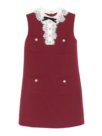 Self Portrait Robe Courte - Rouge Brun