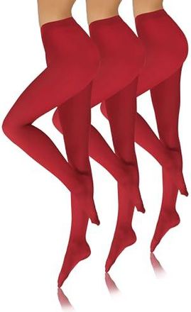 Sesto Senso 3 Paires Collants Femme Rubis Opaque Lisse Microfibre 40 DEN 2 XS-S Rouge Rubis