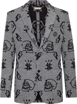 Philipp Plein Homme, Vestes, Gris, Taille: L Blazer Gigol&ograve; Fit