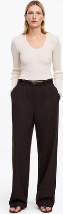 Arket Elegante Hose Aus Wollmischung -Braun