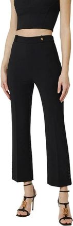 Elisabetta Franchi Femme, Pantalons, Noir, Taille: 44 FR Wide Pantalons