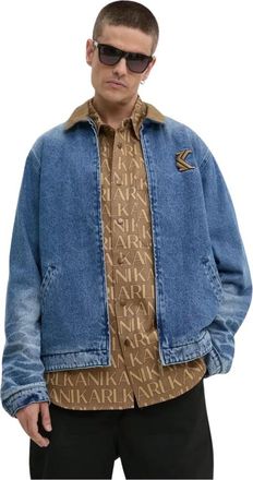 Karl Kani Homme, Vestes, Bleu, Taille: S Veste en jean brod&eacute;e