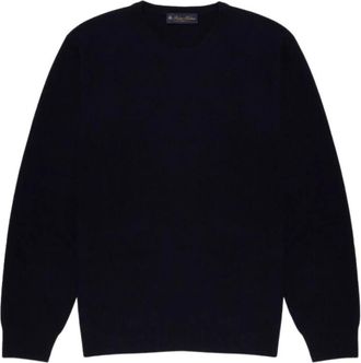 Brooks Brothers Homme, Pulls, Bleu, Taille: M Pull ras du cou en laine et cachemire
