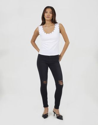 Brave Soul Jean skinny d&eacute;chir&eacute; - Noir