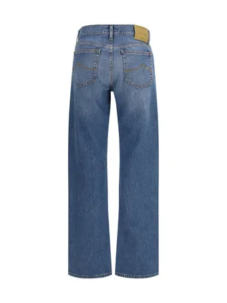 Jacob Cohen Womens Claire Mid-Rise Straight Jeans Medium Blue Cotton