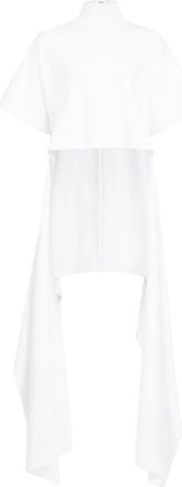 Alaia Asymmetrisches Baumwoll-Jersey-T-Shirt - - Blouses & Shirts - Damen - Wei&szlig; - 2XS