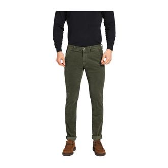 Mason's Pantalon Chino en Velours Coupe Slim - Homme - Pantalons - Vert - Taille: XL