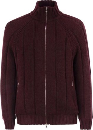 Brunello Cucinelli Homme, Pulls, Rouge, Taille: XL Cashmere Knit Down Jacket