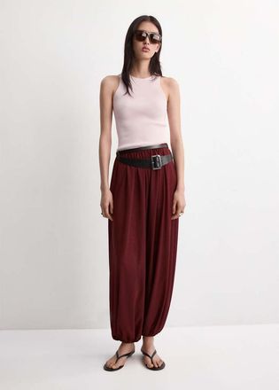 Mango Top maille fil cintr&eacute; rose pastel - Femme - XXS - MANGO