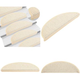 vidaXL Treppenmatten Selbstklebend Sisal-Look 15 Stk. 56x17x3 Berber - Treppenmatte - Teppich F&uuml;r Treppen - Stufenbelag - Trittsicherheit - Rutschfeste