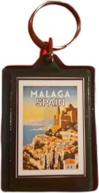 Generic Porte-cl&eacute;s de voyage Malaga Espagne fait main souvenir voyage vacances ville id&eacute;e cadeau, multicolore, taille unique