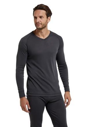 Mountain Warehouse Haut &agrave; col en V Talus pour Homme - Tee-Shirt Thermique Chaud, &agrave; Forte &eacute;vacuation de lhumidit&eacute;, s&eacute;chage Rapide, Couche de Base l&eacute;g&egrave;re - pour lhiver Gri