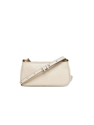 Pinko Womens Shoulder Bag White-Ivory Goat Leather - Shoulder-Bags White/ivory