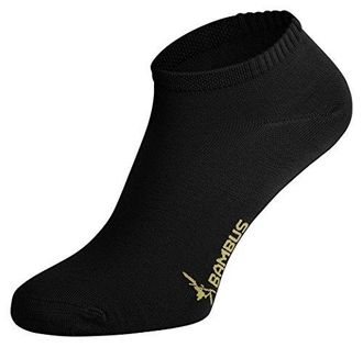 Tobeni 6 Paires Femme Homme Unisexe Socquettes Chaussettes Bottines Baskets Bambou Couleur Noir Taille 39-42