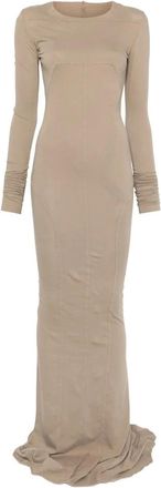 Rick Owens Femme, Robes, Beige, Taille: 40 FR Robe Beige en Coton &agrave; Manches Longues