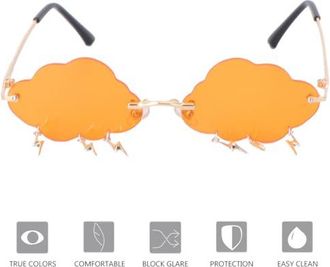 Yarnow Lunettes de Soleil sans Monture Effet Goutte Lunettes Ondul&eacute;es sans Cadre Or Attractives pour Femmes L&eacute;g&egrave;res et Confortables pour Conduite et Activit&eacute;