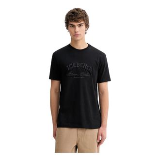 Iceberg T-Shirt mit gesticktem Logo - - Tops - Herren - Schwarzk - S