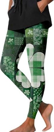 Generic St Legging pour femme - Taille haute - Anti-roulis - Legging de yoga - Legging d&eacute;contract&eacute; - Pantalon de grossesse dhiver, vert noir, XXL