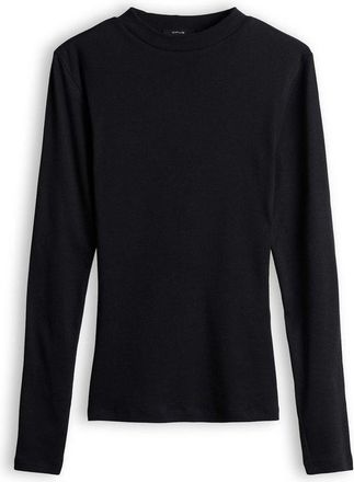 OPUS Longsleeve Sylivia aus weichem Jersey Figurbetonter Schnitt mit kleinem Stehkragen