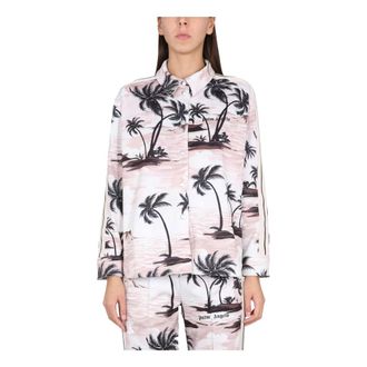 Palm Angels Island Print Shirt - - Blouses & Shirts - Damen - Mehrfarbig - M