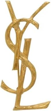 Saint Laurent Metall Cassandre Monogrammbrosche - - Accessories - Damen - Gelb - ONE SIZE