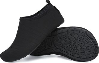 Saguaro Hausschuhe Herren Damen Hüttenschuhe Leicht Rutschfest Pantoffeln Cozy Atmungsaktiv Sockenschuhe Home Flache Cozy Slippers, Reines Schwarz 44/45EU
