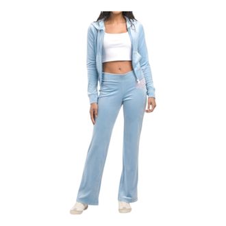 Juicy Couture Damen Bling Velours Trainingsanzug, Heritage Blue, Large
