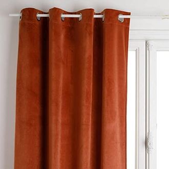 Atmosphera Atmosphera - Rideau &agrave; Oeillets occultant Velours - Terracotta 140x260 cm