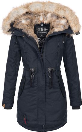 Navahoo Damen Winterjacke Bombi - Premium Kollektion mit Abnehmbarem Kunstfellkragen