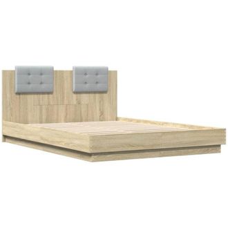 vidaXL Bettgestell mit Kopfteil Sonoma-Eiche 140x200 cm Holzwerkstoff Vidaxl