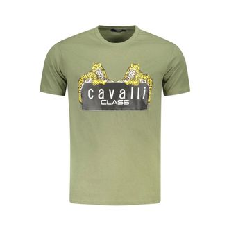 Cavalli Homme, Tops, Vert, Taille: 2XL T-shirt à col rond