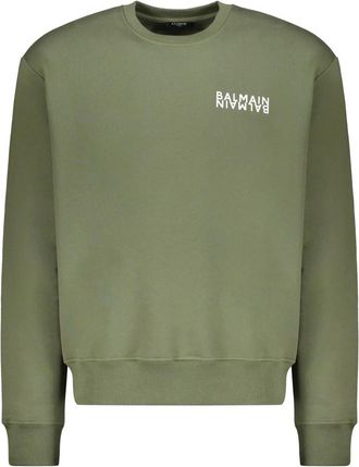 Balmain Homme, Sweatshirts et sweats &agrave; capuche, Vert, Taille: XL SweaT-shirt en coton avec logo