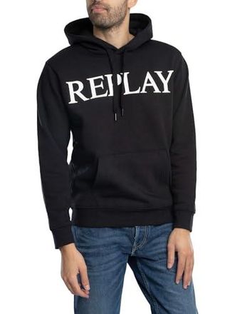 Replay M3104 Sweatshirt &agrave; Capuche, Noir 098, M Homme