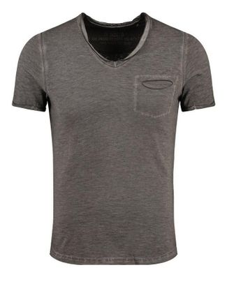 Key Largo T-Shirt Soda vintage Look uni Basic T00619 V-Ausschnitt unifarben kurzarm slim fit