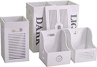 Vacchetti Giuseppe Vacchetti 1920380000 Korb, Weide, Weiß, Medium, 4 Stück