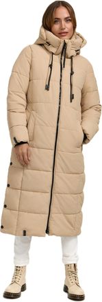 Marikoo Damen Winterjacke Steppmantel lang gesteppter Mantel Winter Parka Jacke warm B985 [B985-Nadeshik-Beige-Gr.XXL]