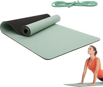 Generic Rutschfeste Yogamatte - Mit Tragegurt Und Dick - Yogamatte F&uuml;r Fitness-Training,F&uuml;r Pilates Barfu&szlig; Training Bodenstudio Heimtraining Indoor Und Outdoo