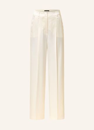 Luisa Cerano Luisa Cerano Marlenehose Aus Satin Mit Galonstreifen weiss