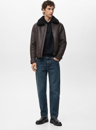 Mango Sac à main velours détail métallique marron - Homme - XL - MANGO MAN