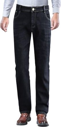 Generic Jean Homme Jeans Homme Week-End/Voyage Jean Large Rembourr&eacute; Automne-Hiver - Denim &Eacute;lastique &Eacute;pais, Id&eacute;al pour Temp&eacute;ratures Basses