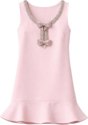 Self Portrait Femme, Robes, Rose, Taille: 38 FR Ruffled Bow Crepe Mini Dress