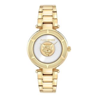 Philipp Plein Femme, Accessoires, Jaune, Taille: ONE Size Montre analogique avec t&ecirc;te de tigre 3D