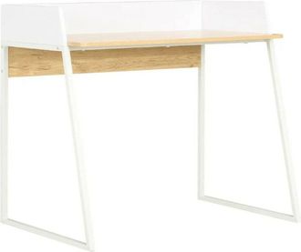 Les Tendances Bureau chêne clair et métal blanc Papyrus