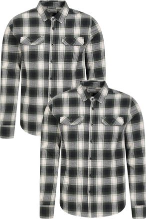 Mountain Warehouse Trace Hemd f&uuml;r Herren, Flanell (2er-Pack) (Dunkelgr&uuml;n)