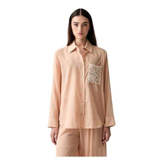 Vicolo Klassisches Baumwollhemd - - Blouses & Shirts - Damen - Orange - M