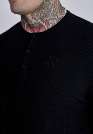 Siksilk T-Shirt SikSilk Herren Henley-T-Shirt