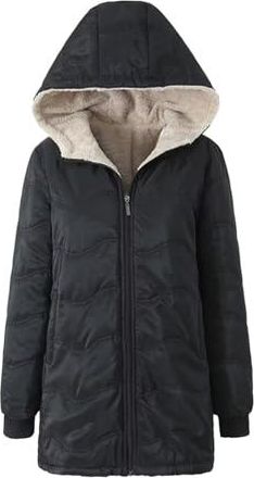 Generic Vestes pour femmes 2026 Veste &agrave; carreaux en velours dagneau d&eacute;contract&eacute;e coupe ajust&eacute;e fermeture &eacute;clair couleur unie garde au chaud manteau &agrave; manches 