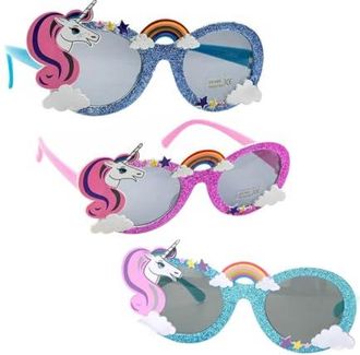 Beaupretty Lot de 3 Lunettes Licorne en Plastique Ind&eacute;formable Lunettes de Dessin Anim&eacute; Multicolores pour F&ecirc;te dAnniversaire Accessoire de D&eacute;guisement Amusant Ex