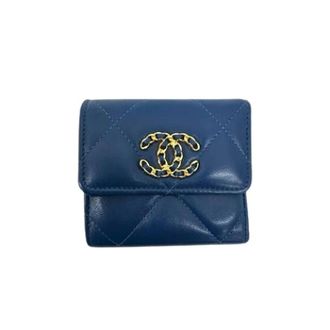 Chanel Portefeuille Bi-fold Vintage Pre-owned - Femme - Pre-owned - Bleu - Taille: ONE Size